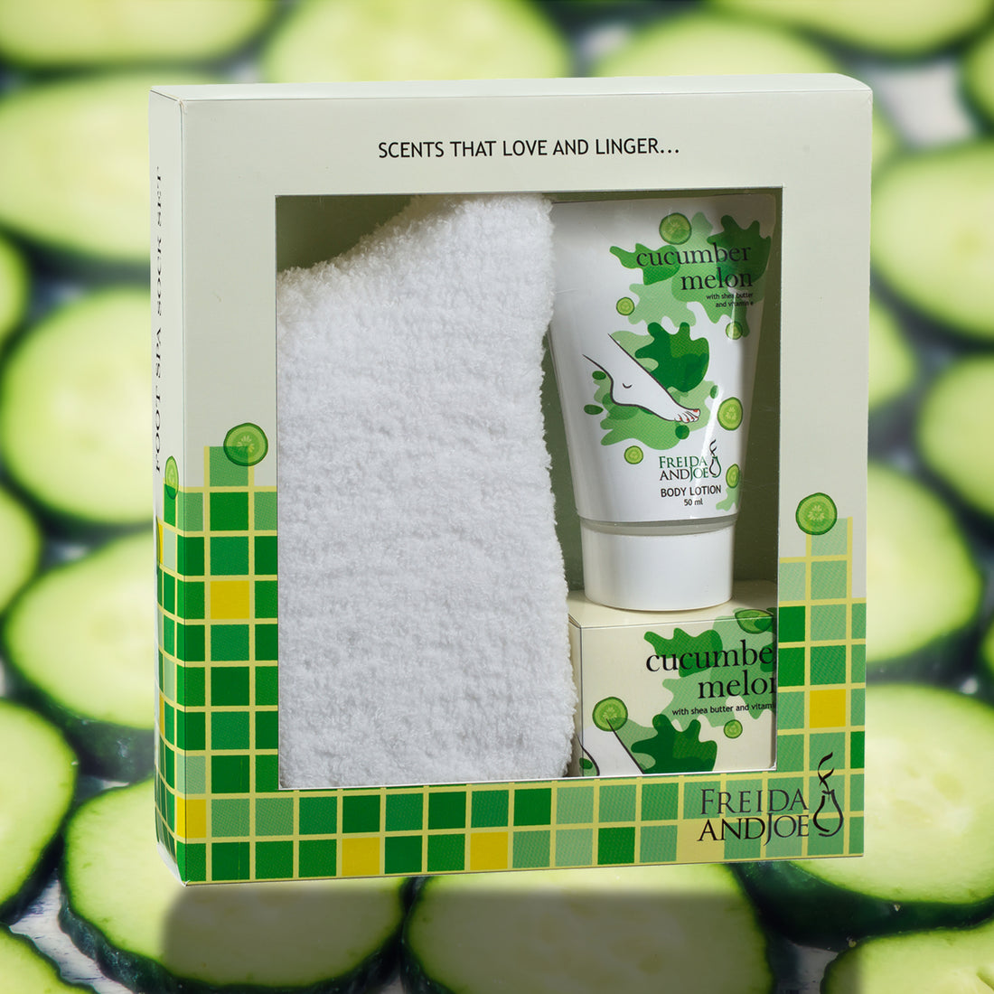 Cucumber Melon Foot Spa Gift Set in with Soft Plush Socks by Freida and ...